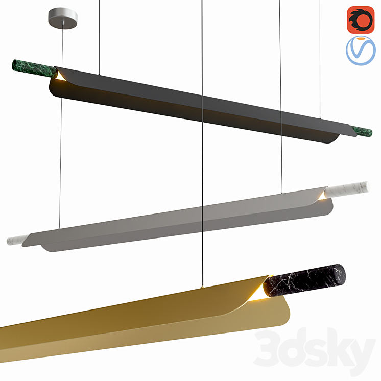 FORMATION LINEAR PENDANT - Pendant light - 3D model