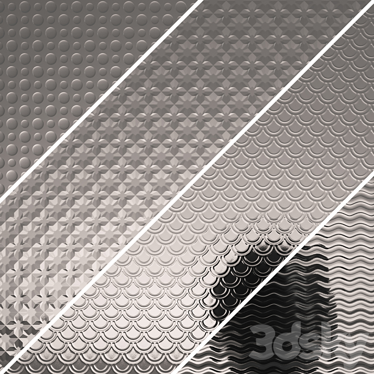 Fluted glass Set 09 - Glass - 3D model
