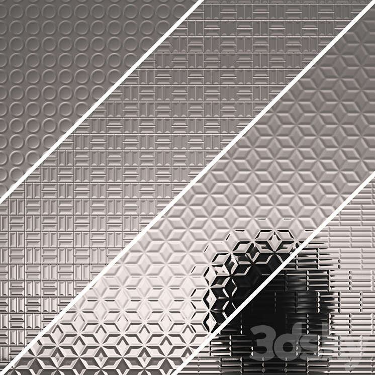 Fluted glass Set 10 - Glass - 3D model