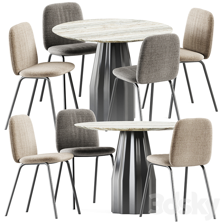 Burin Table by Viccarbe and Leda Chair by Miniforms - Table + Chair ...