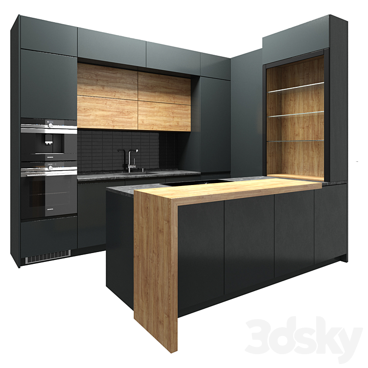 Corner Kitchen - Kitchen - 3D model