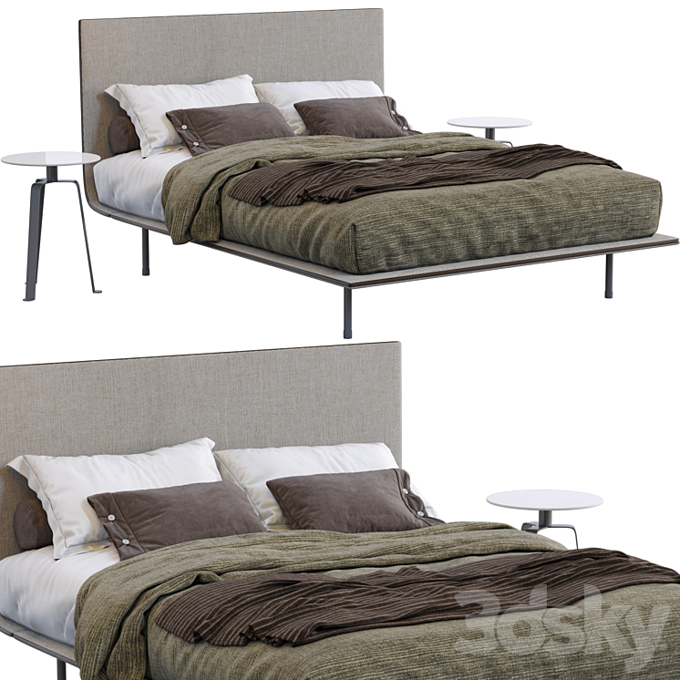 Thin Single Bed By Bonaldo - Bed - 3D model