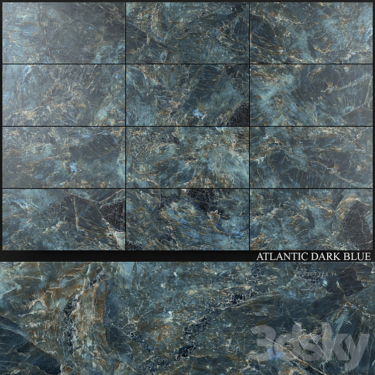 Yurtbay Seramik Atlantic Dark Blue - Tile - 3D model
