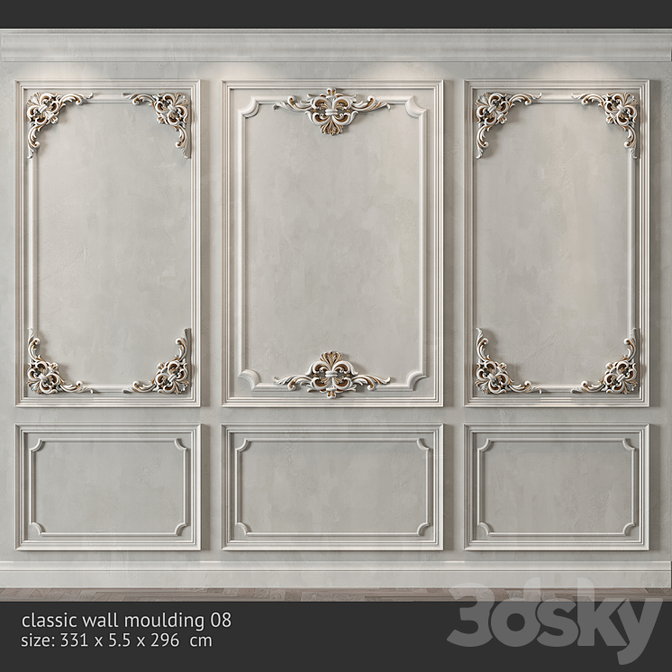 classic wall molding 08 - Decorative plaster - 3D model