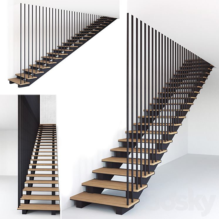 Staircase 004 - Staircase - 3D model