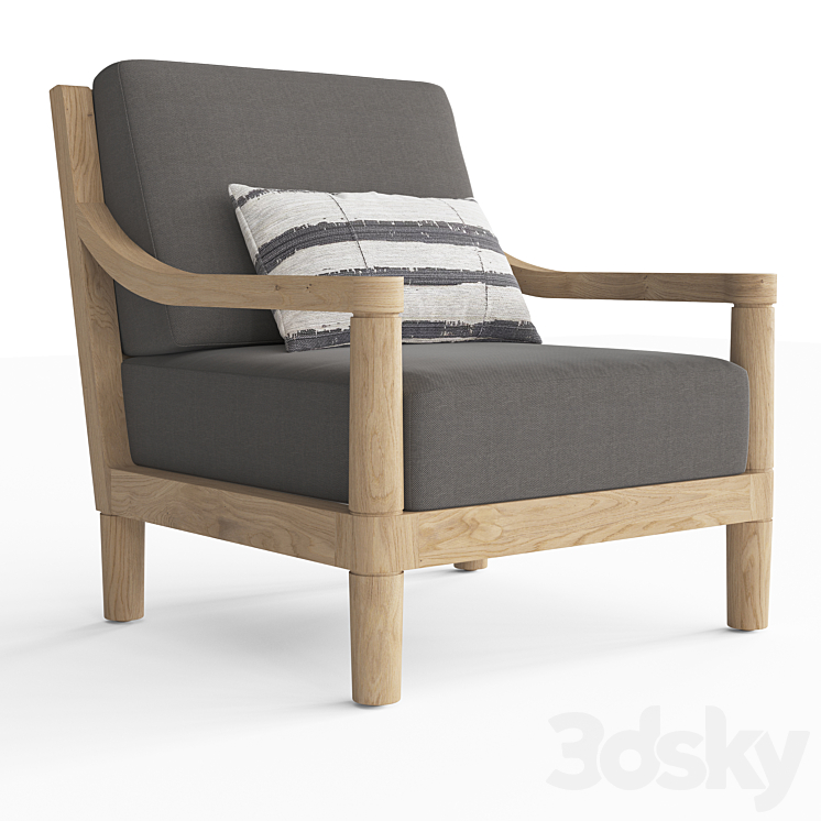 RH MIRAMAR TEAK LOUNGE CHAIR - Arm chair - 3D model