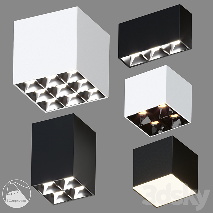 SpotLight Block_SmolSpotQatro - Technical lighting - 3D model
