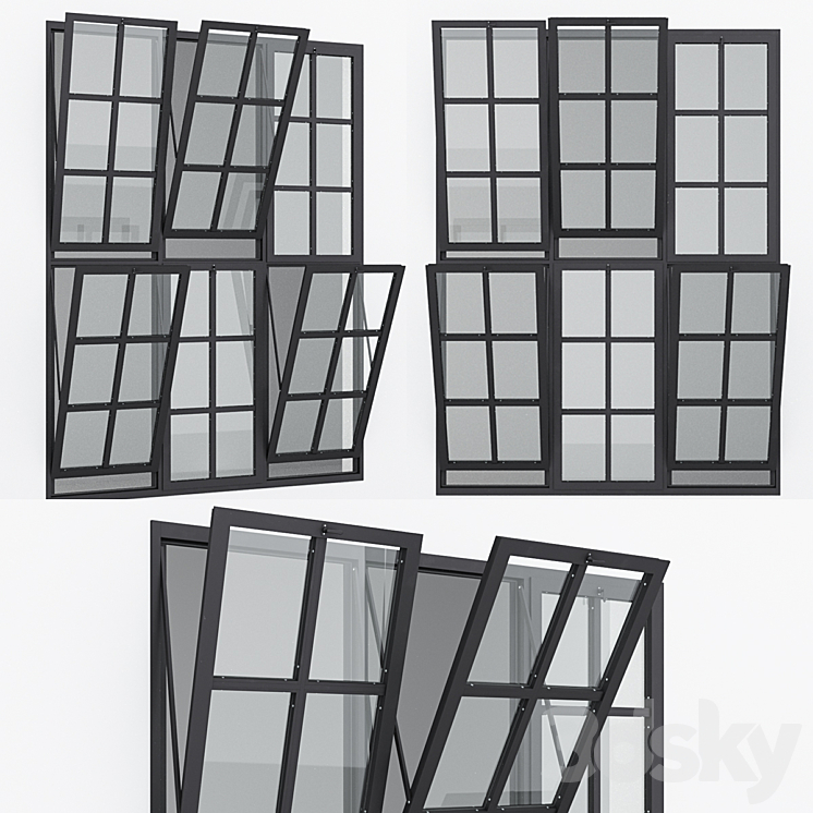 Aluminum window 12 - Windows - 3D model