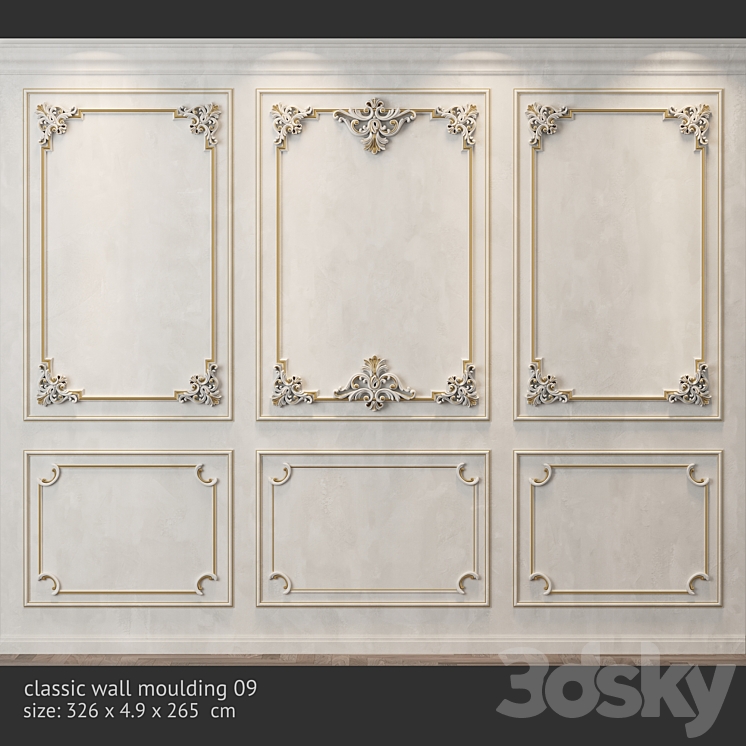 classic wall molding 09 - Decorative plaster - 3D model