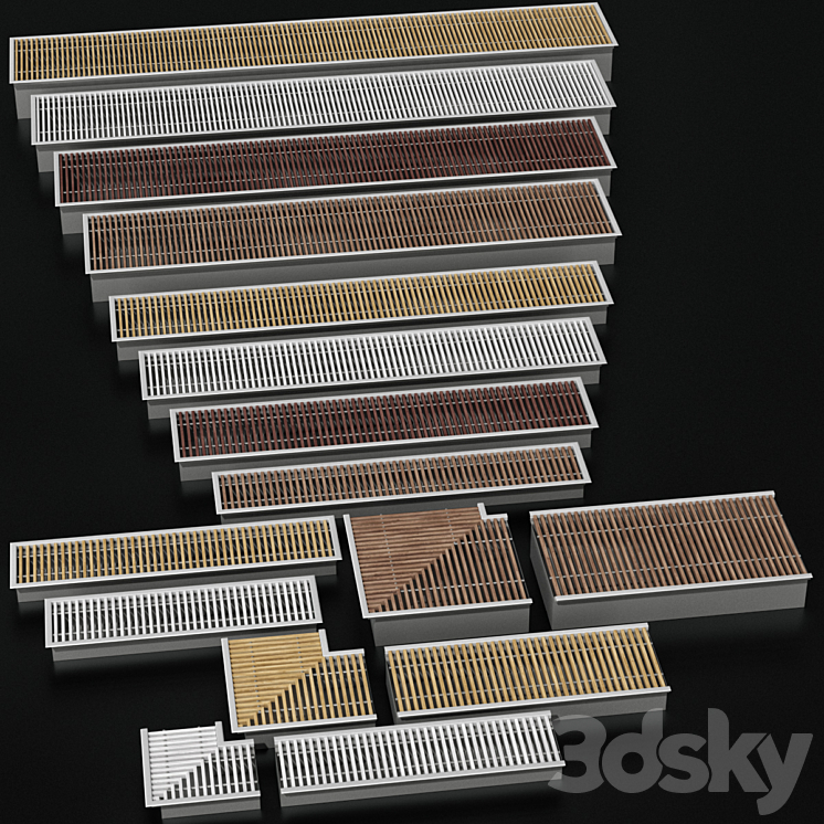 Underfloor recessed convector heating radiator - Radiator - 3D model
