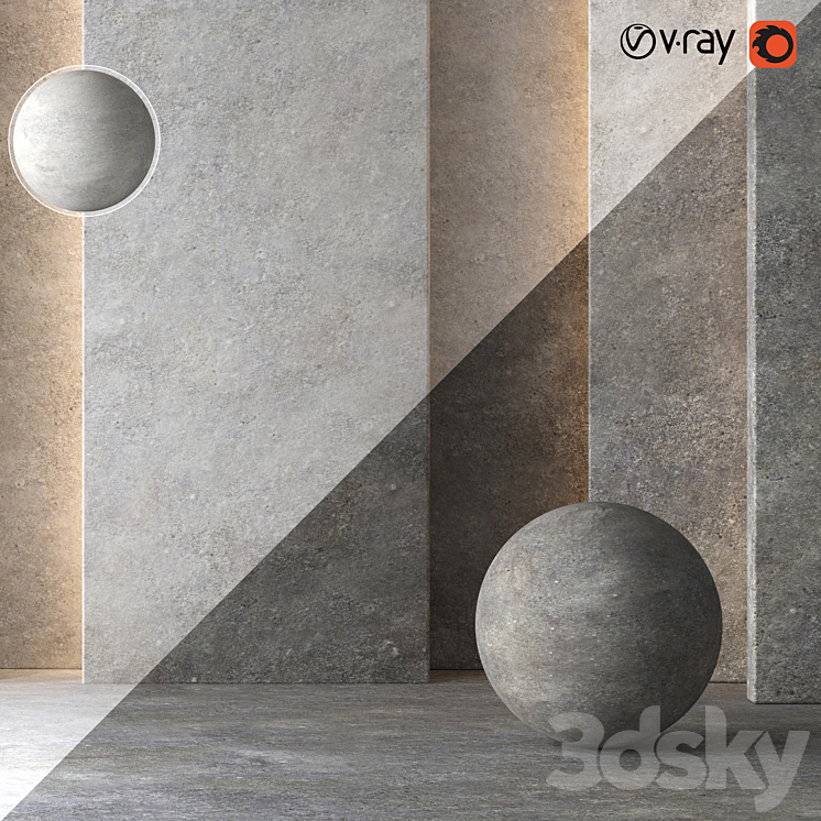 2 Concrete Material 8K (Seamless - Tileable) DrCG No 62 - Stone - 3D model
