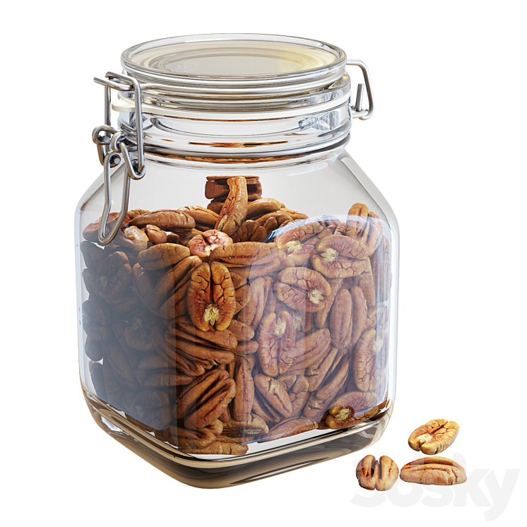Food Set 15 / Fido Jar with Pecans - Other kitchen accessories - 3D model