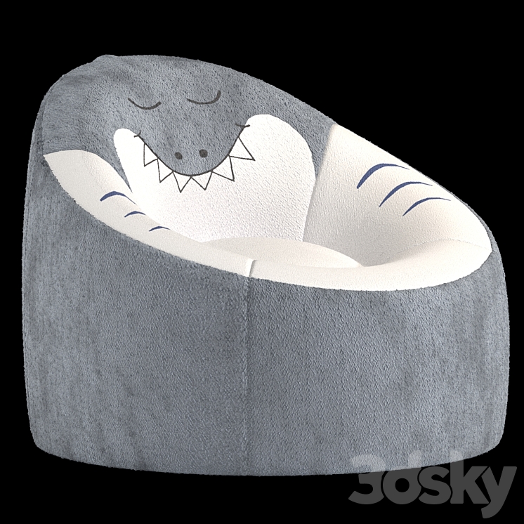 Kids' Character Bean Bag Shark Chair Gray - Pillowfort™ - Miscellaneous ...