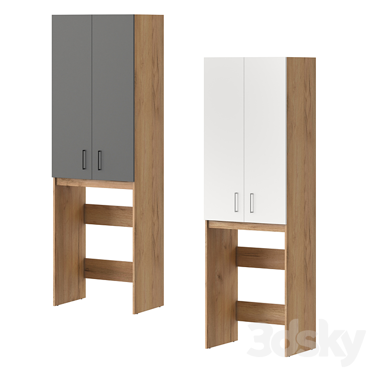 Wardrobe for washing machine Aqual Loft - Bathroom furniture - 3D model