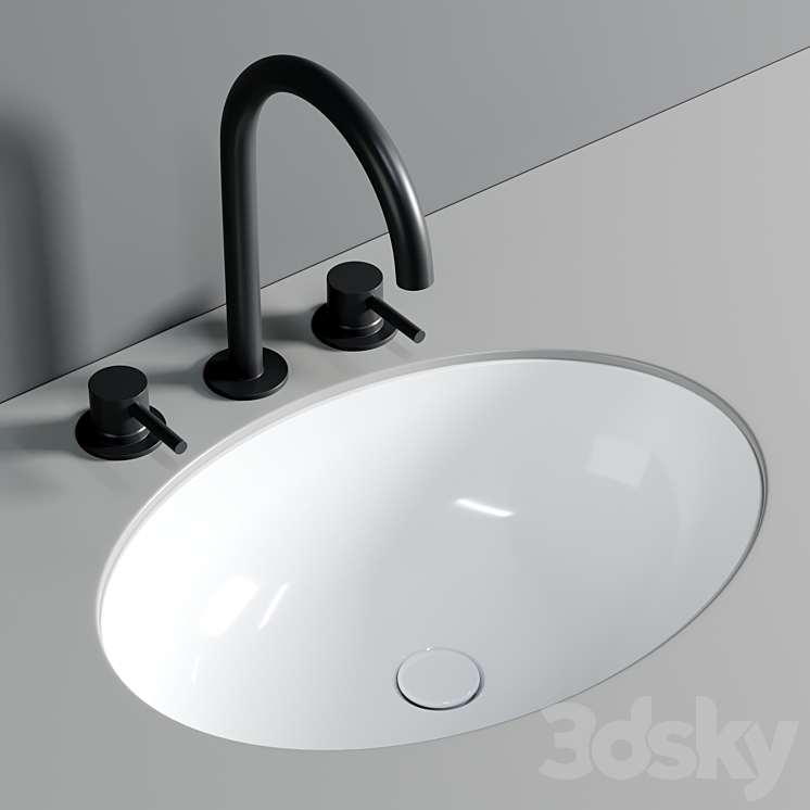 Sink Jacob Delafon Vox 56 EYG102-00 White - Wash basin - 3D model
