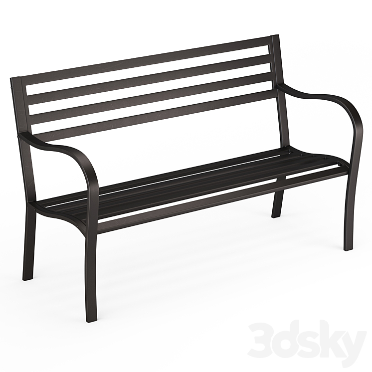 Garden bench anthracite steel (Leroy Merlin) - Urban environment - 3D model