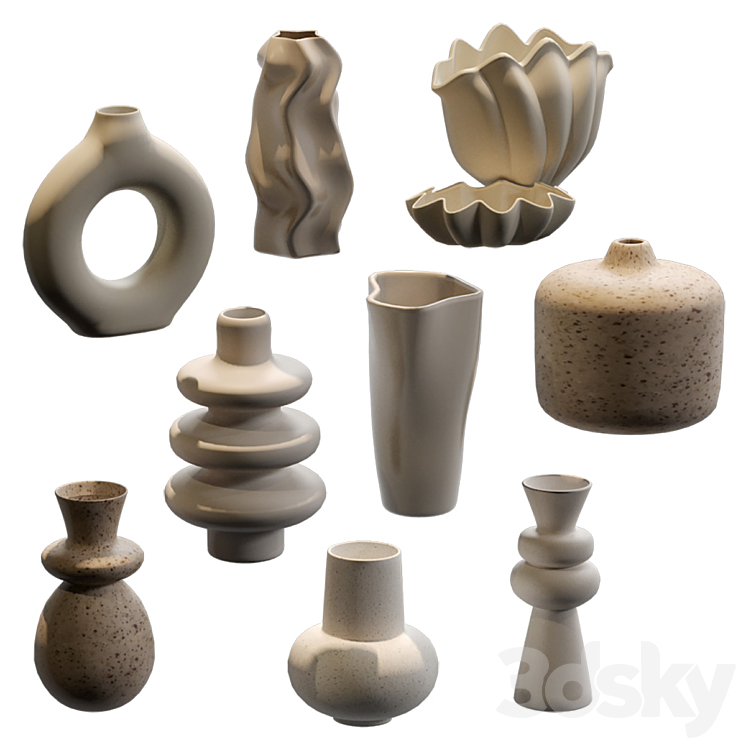 Pottery set v3 - Tableware - 3D model