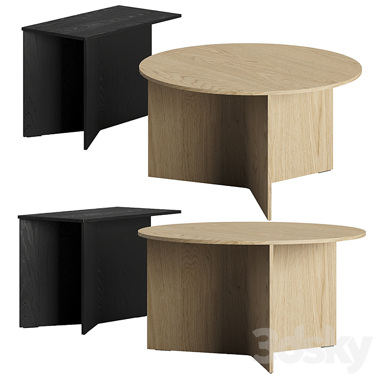 Slit Wood Tables 2 by Hay - Table - 3D model
