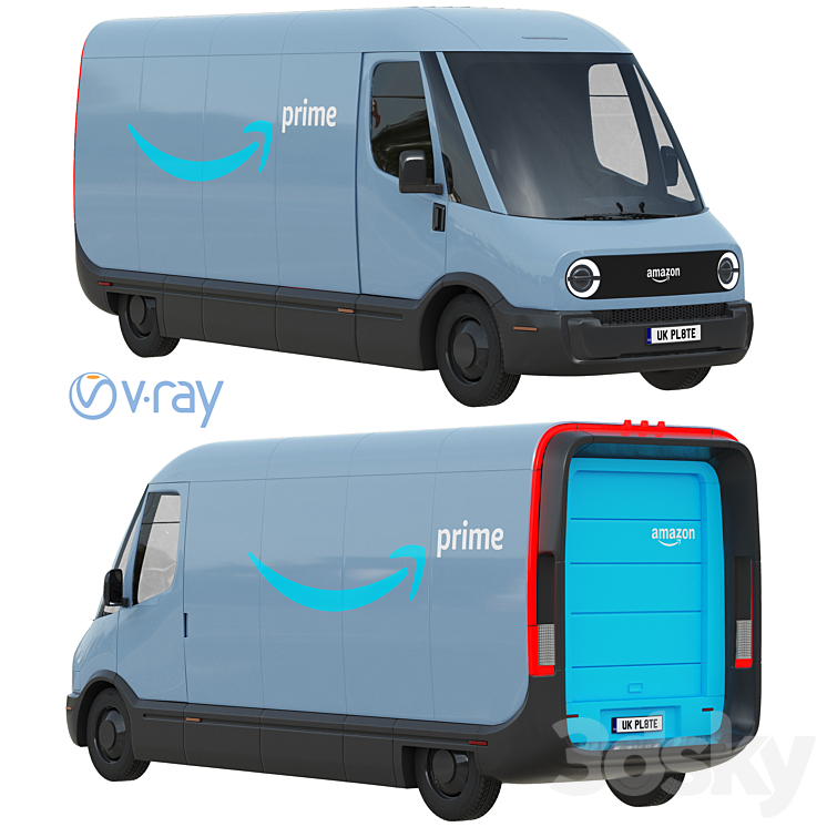 Rivian Amazon delivery van - Ground Transport - 3D model