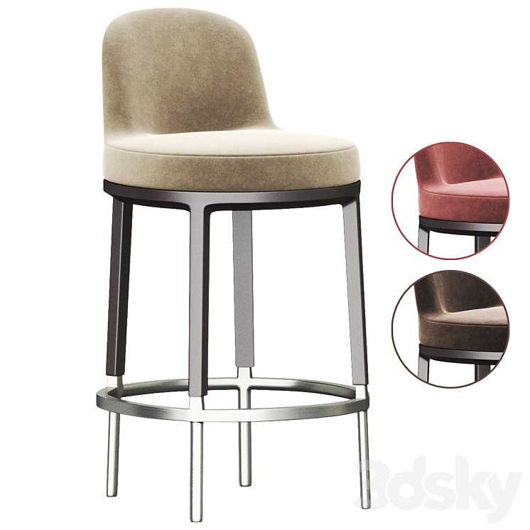 CARATOS High stool By Maxalto - Chair - 3D model