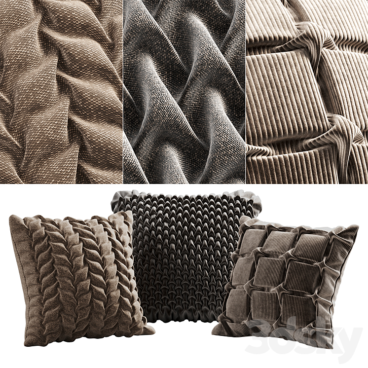 Smocking pillow set - Pillows - 3D model