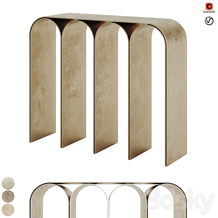 Golden Arch Console By Pietro Franceschini - Console - 3D model