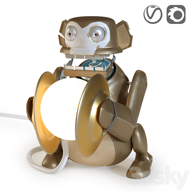 Lamp night light monkey Monkey - Table lamp - 3D model