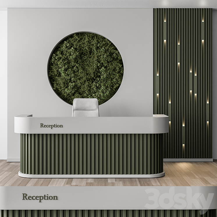 Reception Desk and Wall Decor with vertical Garden - Office Set 312 ...