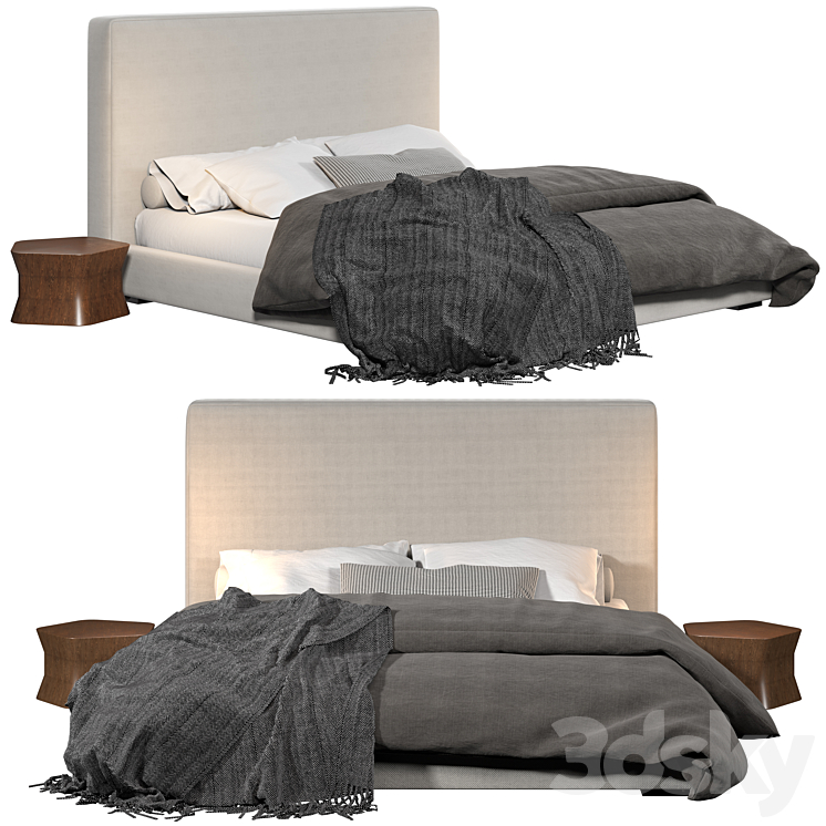 RH MODENA PLATFORM BED - Bed - 3D model