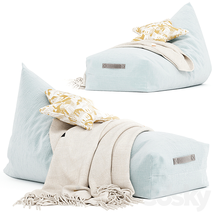 Riviera Blue Oasis Bean Bag - Other soft seating - 3D model