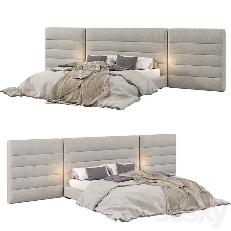 RH MODENA PLATFORM by Restoration Hardware bed option2 - Bed - 3D model