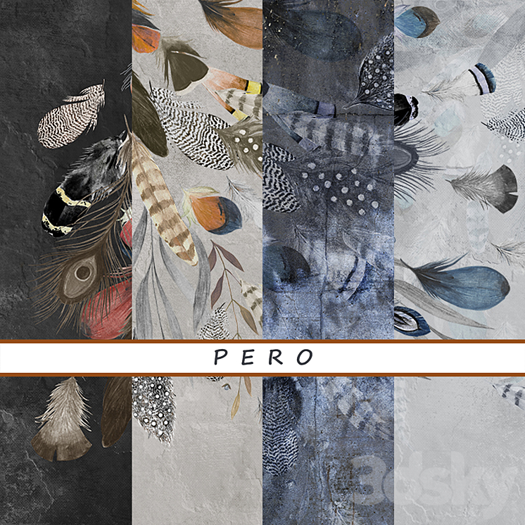 Designer wallpapers PERO pack 2 - Wall covering - 3D model