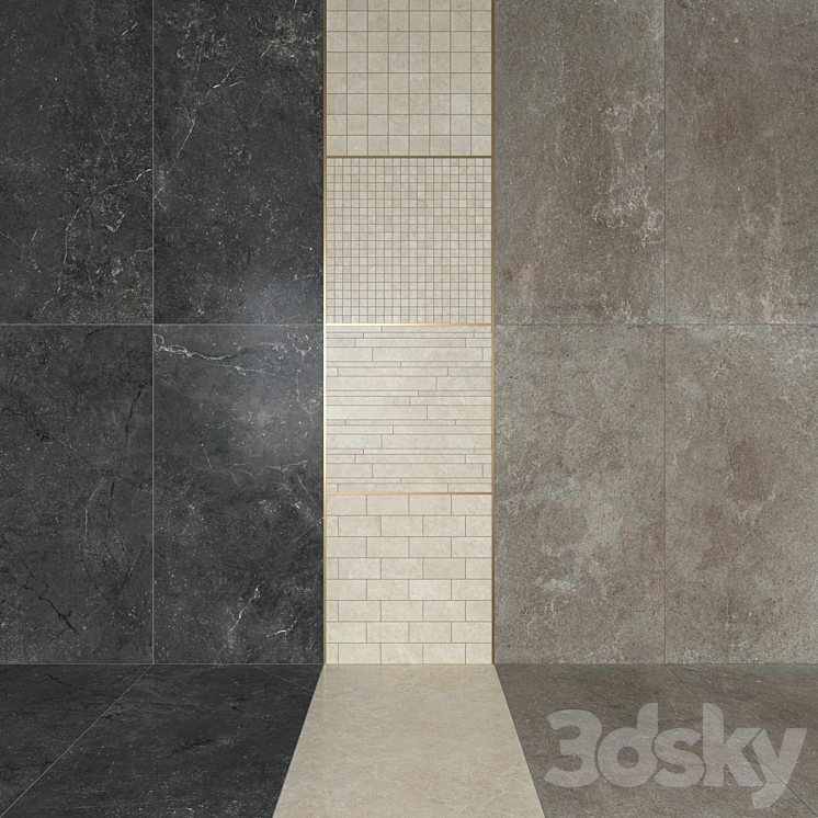 Architectural Design Floorgres Stonetech Stone 2 3 6 decor - Tile - 3D ...