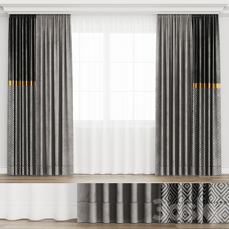 set_Curtain_003_arc - Curtain - 3D model