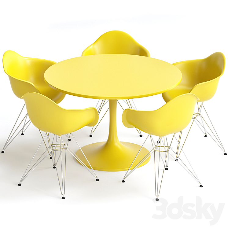 Bucket Dining Chair - Table + Chair - 3D model
