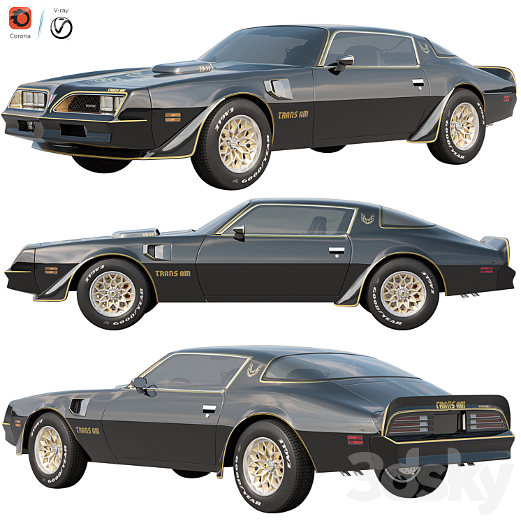 Pontiac Firebird Trans Am 1977 - Ground Transport - 3D model