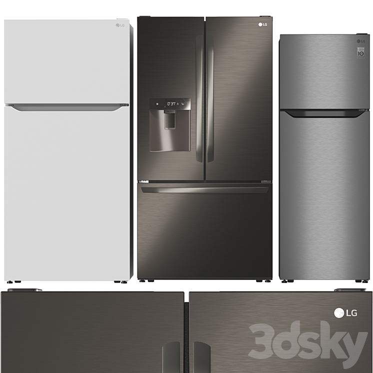LG Refrigerator Collection 01 - Kitchen appliance - 3D model