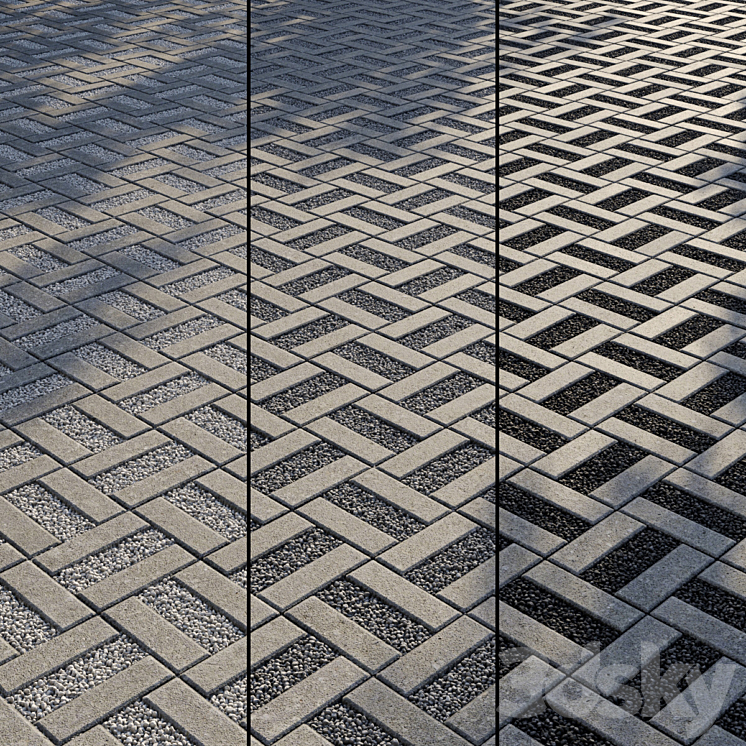 Eco paving Type 2 Set 8 - Tile - 3D model