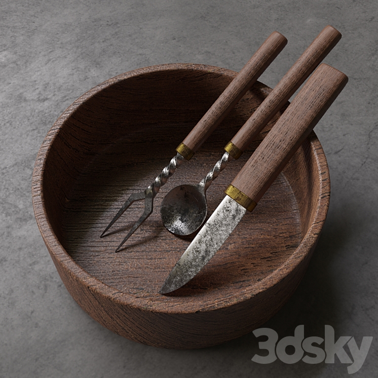Viking dining set - Tableware - 3D model