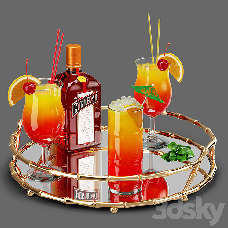 Cocktail Set - Food and drinks - 3D model