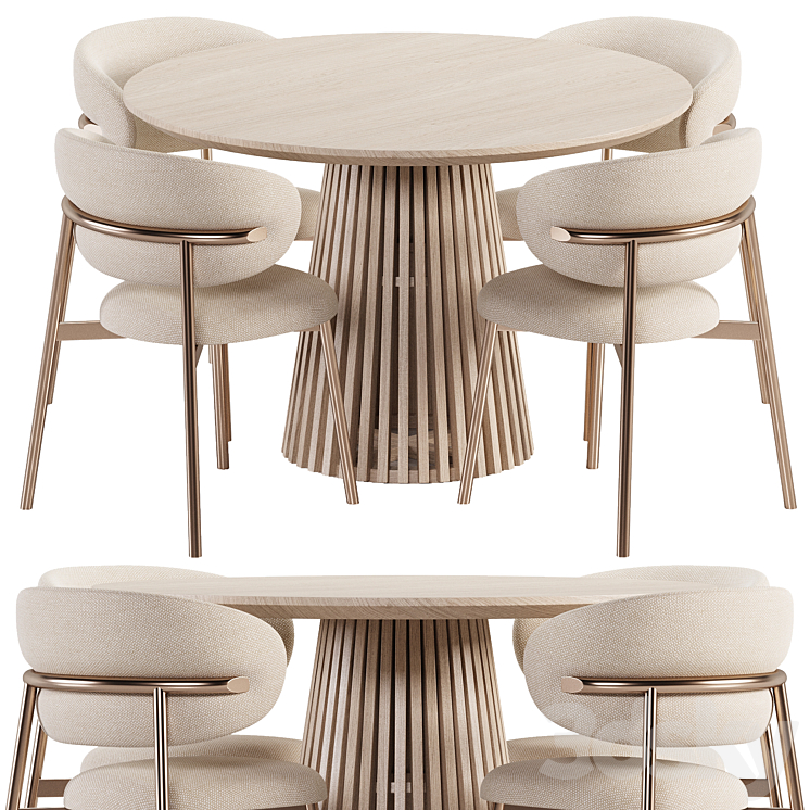 Dining Set 07 - Table + Chair - 3D model