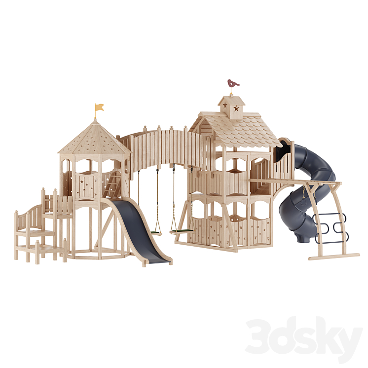 Game complex Playhouses01 - Playground - 3D model