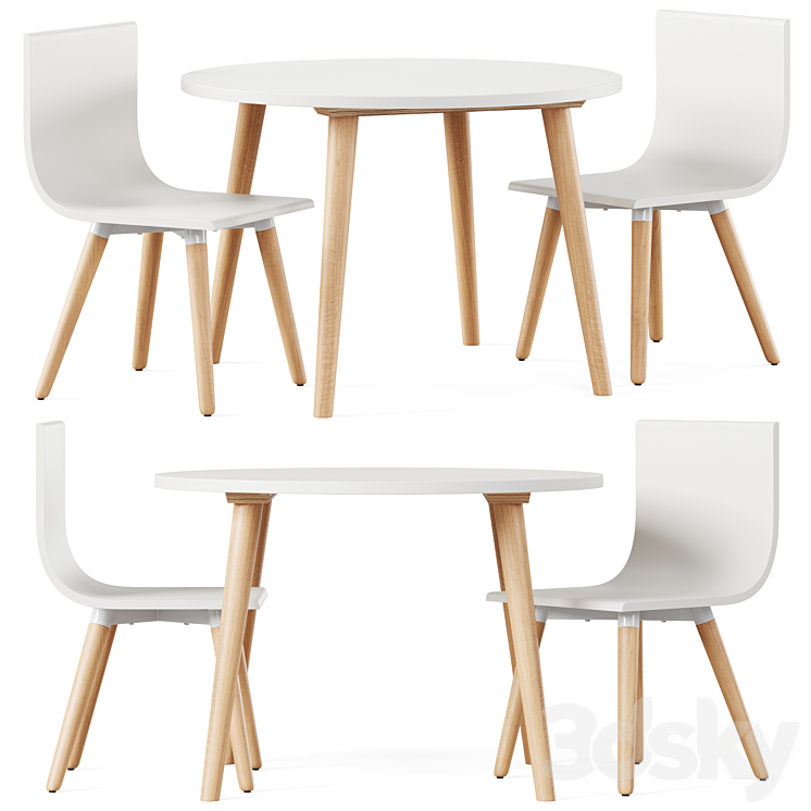Pint Sized White Toddler Table and Chair Set by Crate and Barrel ...