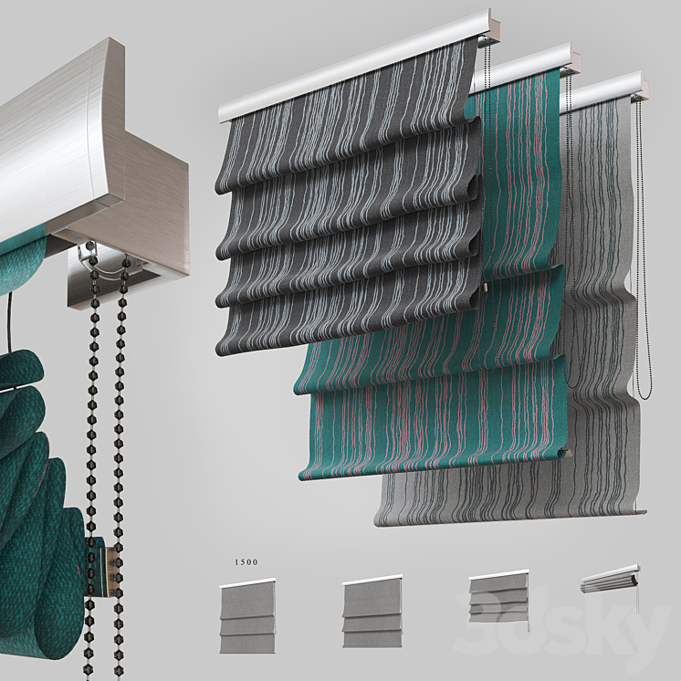 Roman curtains. Set 2 - Curtain - 3D model