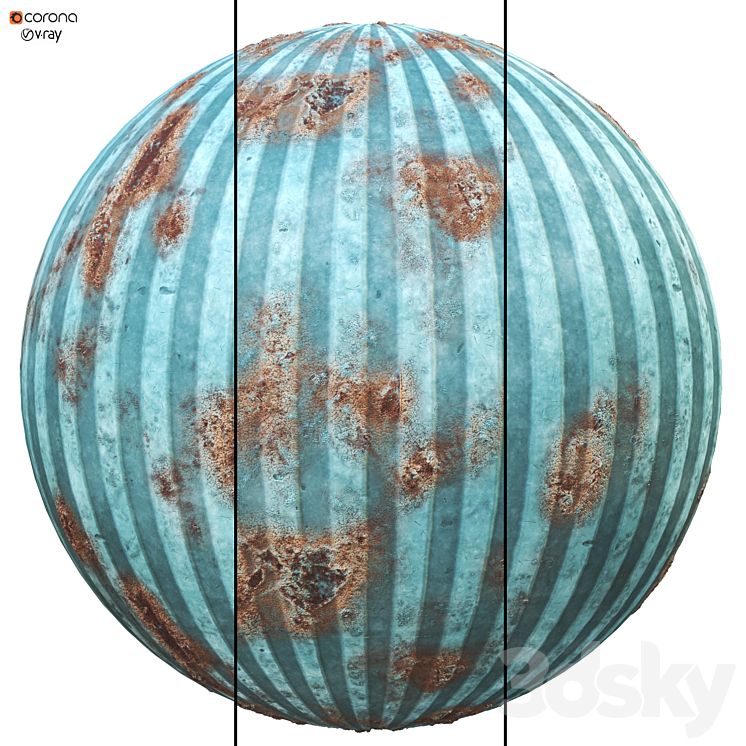 Rusty Metal PBR Mtl collection set 001 - Metal - 3D model