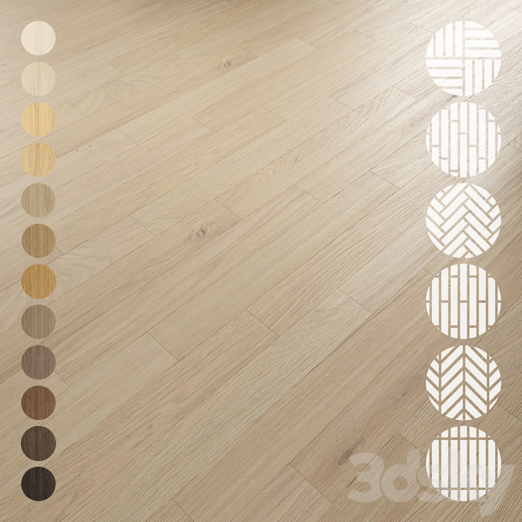 Oak Flooring Set 020 - Floor coverings - 3D model