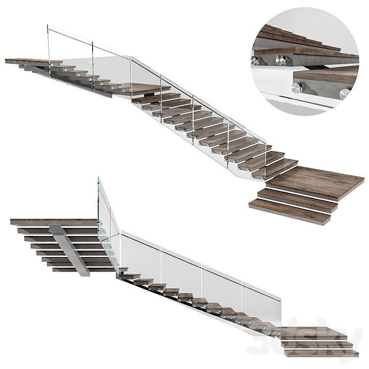 MODERN STAIR NO15 - Staircase - 3D model