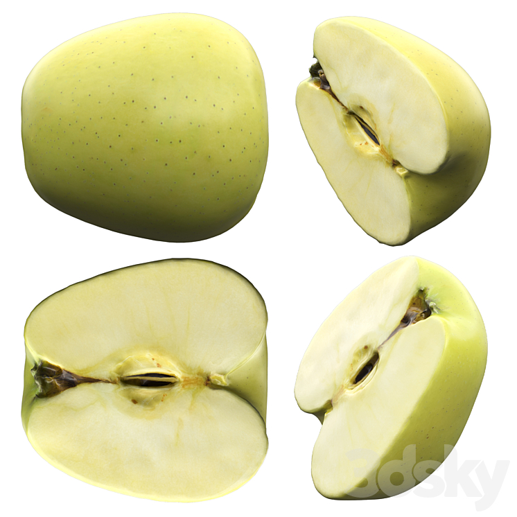 Half Apple 01 - Food and drinks - 3D model