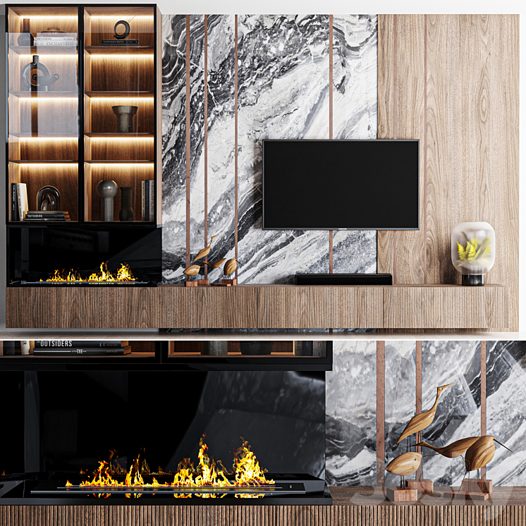 TV Wall 04 - TV Wall - 3D model