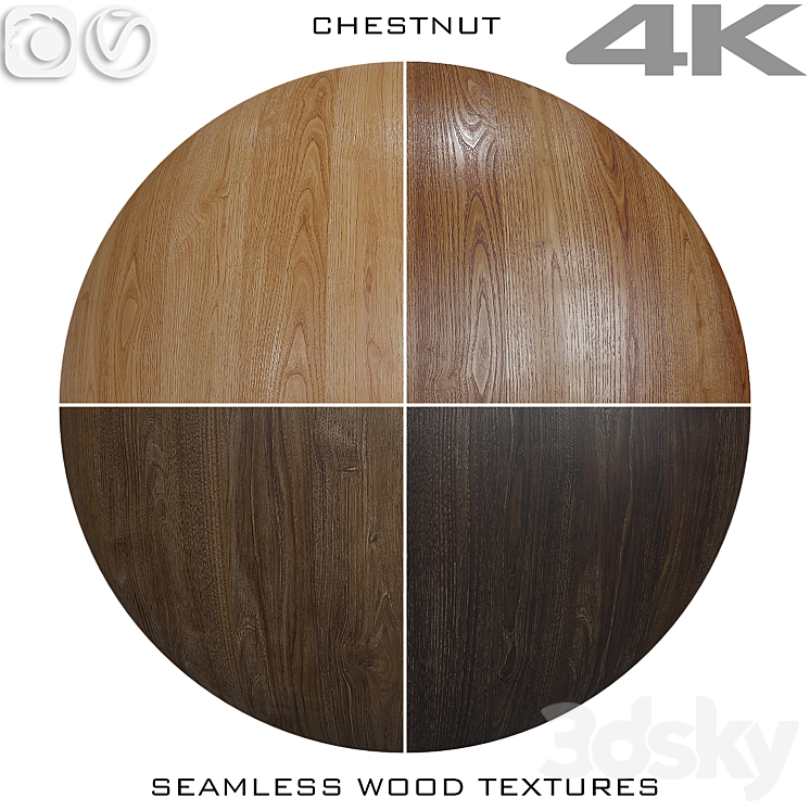 Seamless wood texture - Chestnut №1 - Wood - 3D model